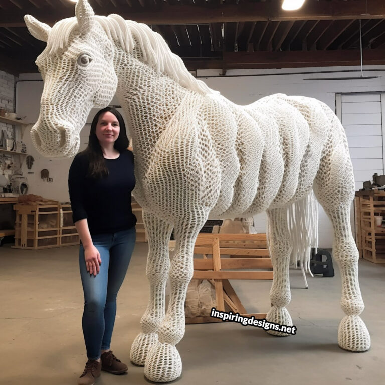 Giant Life-Size Crochet Animals (Including a Crochet Elephant)