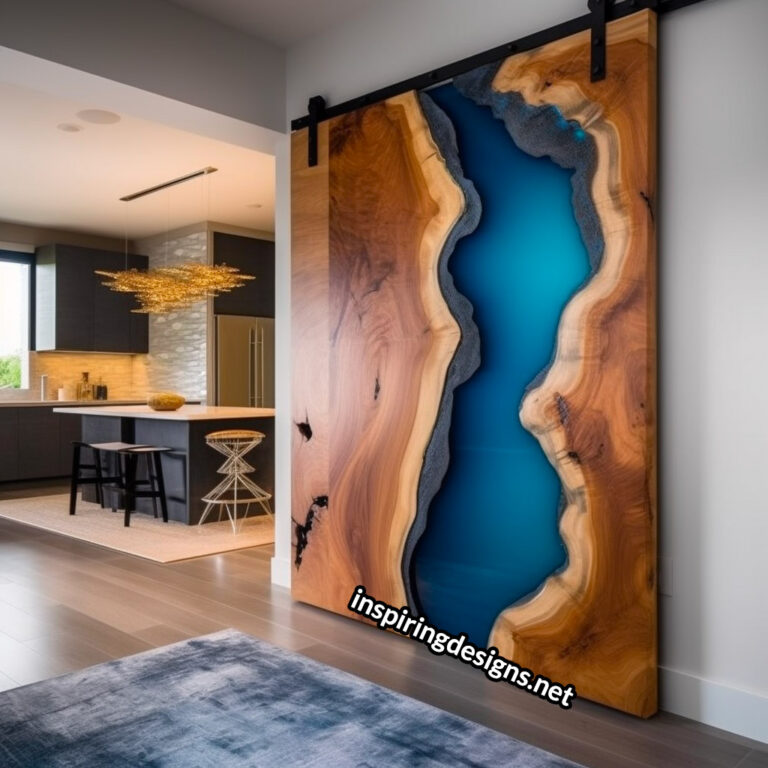 Live Edge Wooden Barn Doors With Epoxy Resin Is an Incredible Look That ...