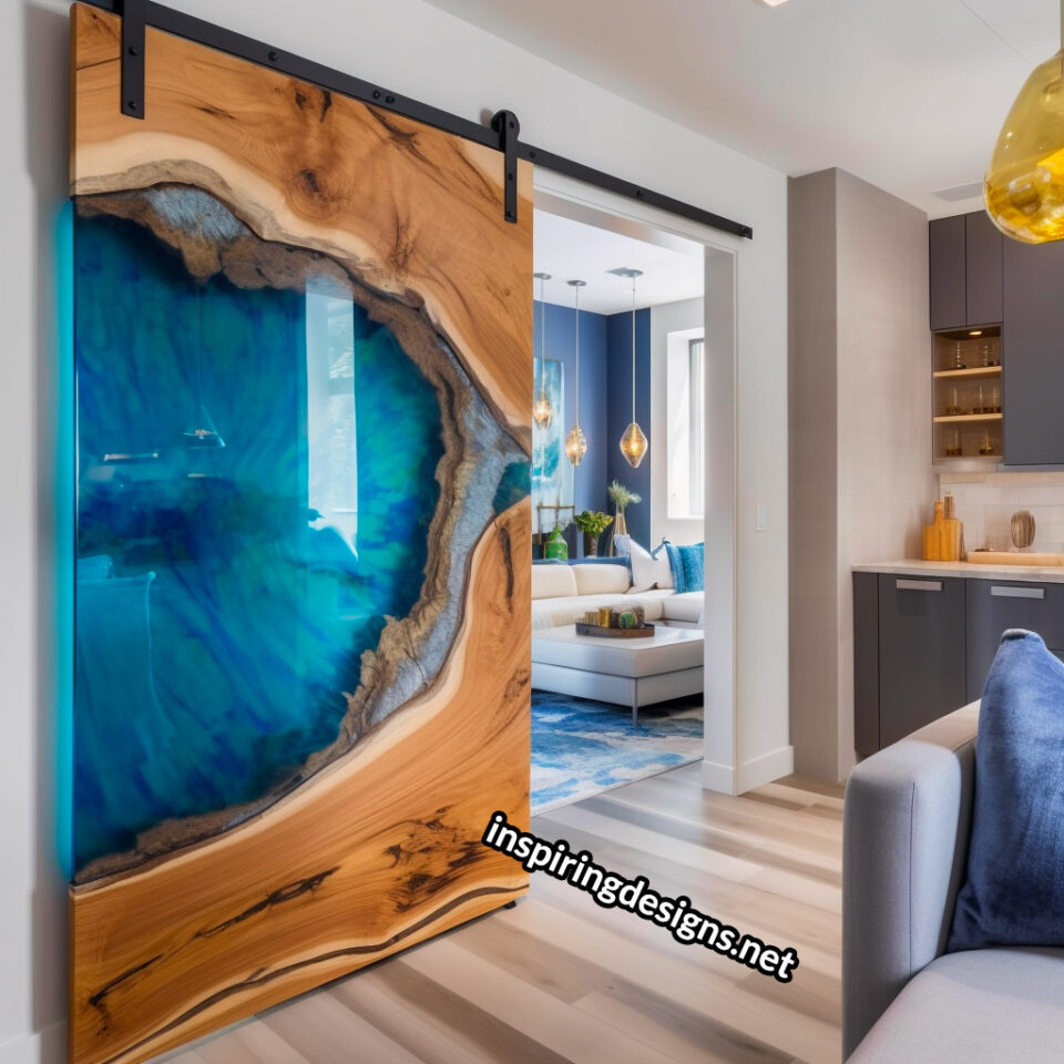 Live Edge Wooden Barn Doors With Epoxy Resin Is an Incredible Look That ...