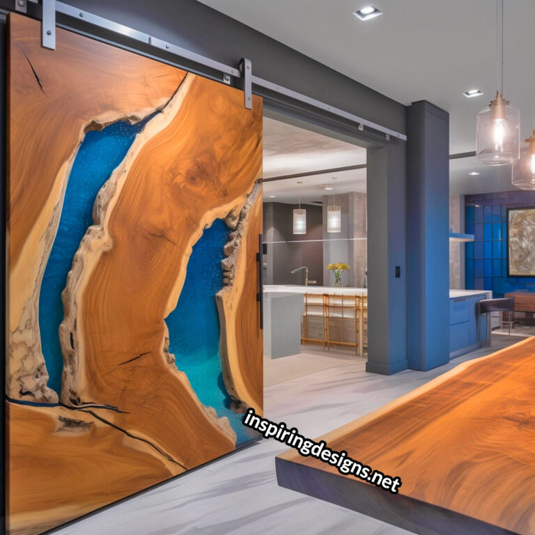 Live Edge Wooden Barn Doors With Epoxy Resin Is an Incredible Look That ...