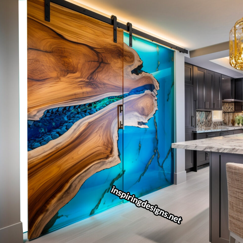 Live Edge Wooden Barn Doors With Epoxy Resin Is an Incredible Look That ...