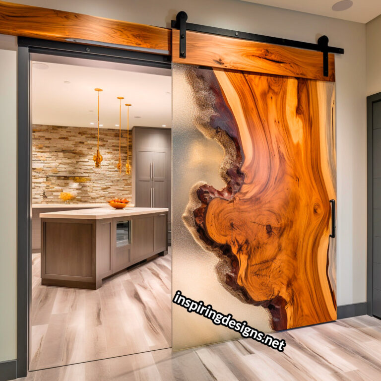 Live Edge Wooden Barn Doors With Epoxy Resin Is an Incredible Look That ...