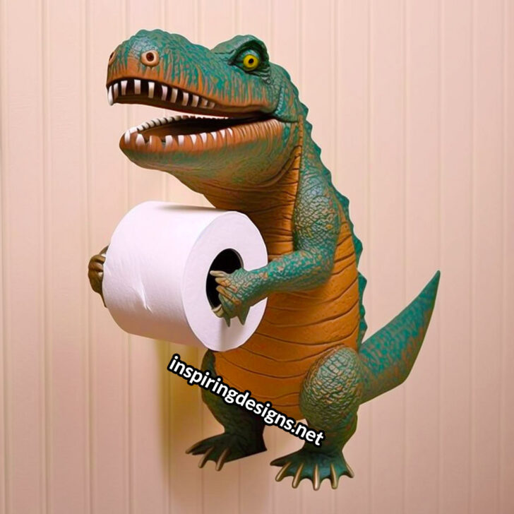 These Dinosaur Toilet Paper Holders Are Perfect For a Dino Loving Kid's ...