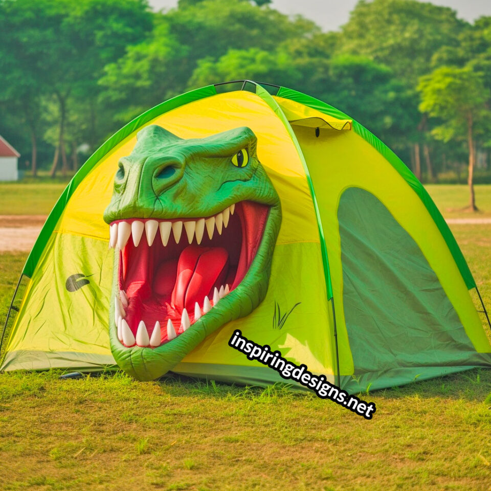 These 3D Dinosaur Shaped Camping Tents Are perfect For Camping With Kids