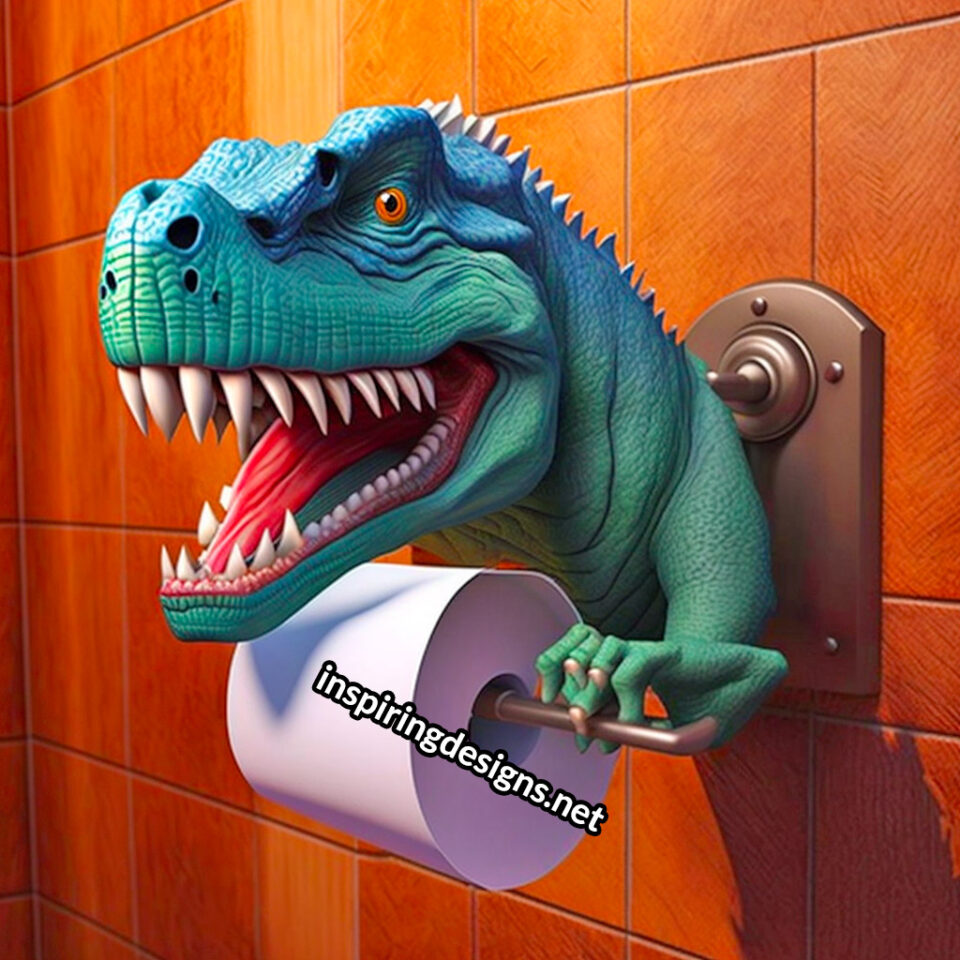 These Dinosaur Toilet Paper Holders Are Perfect For a Dino Loving Kid's ...
