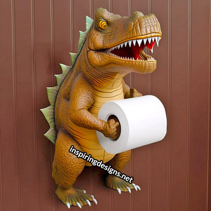 These Dinosaur Toilet Paper Holders Are Perfect For a Dino Loving Kid's ...