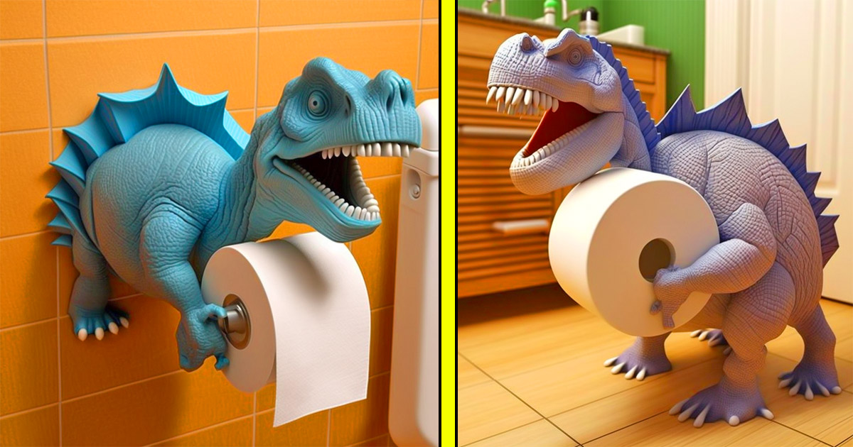 These Dinosaur Toilet Paper Holders Are Perfect For a Dino Loving Kid’s ...