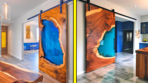 Live Edge Wooden Barn Doors With Epoxy Resin Is an Incredible Look That ...