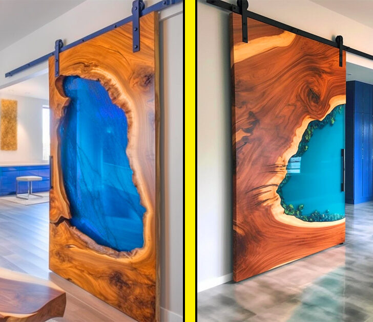 Live Edge Wooden Barn Doors With Epoxy Resin Is an Incredible Look That ...