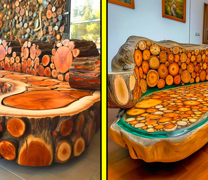 Couches Made From Logs and Epoxy: A Daring Fusion for Bold Homeowners ...