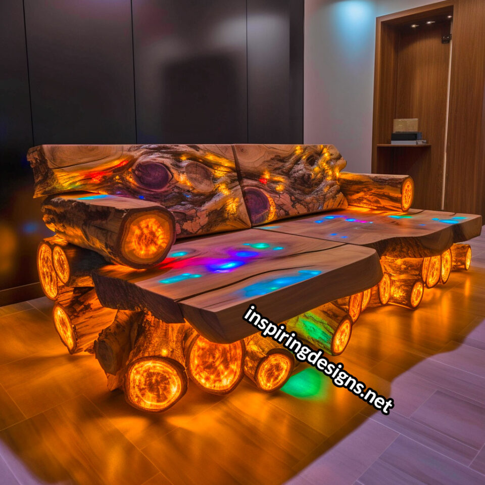 Couches Made From Logs and Epoxy: A Daring Fusion for Bold Homeowners