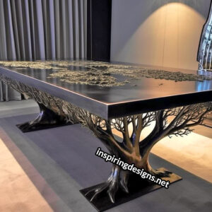 20+ Tree Design Luxury Dining Tables Made From Metal and Glass