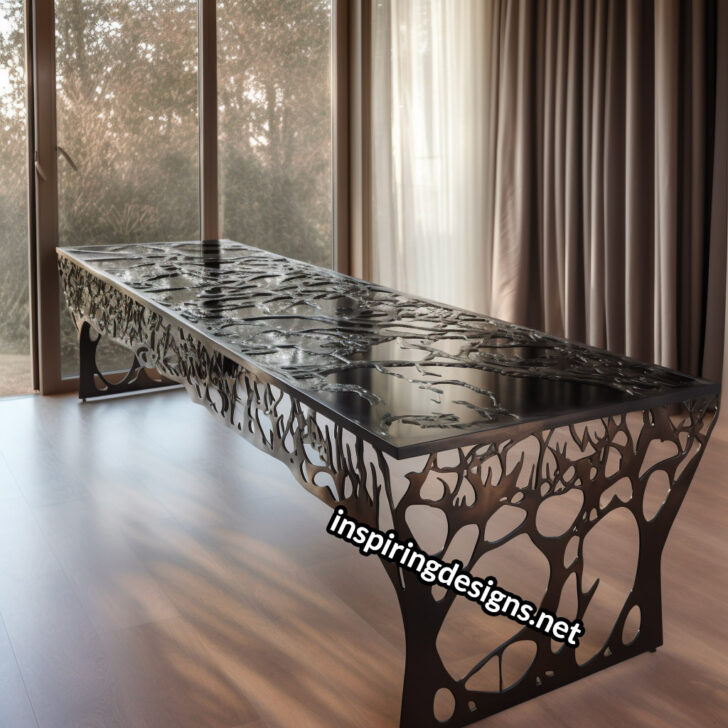 20+ Tree Design Luxury Dining Tables Made From Metal and Glass