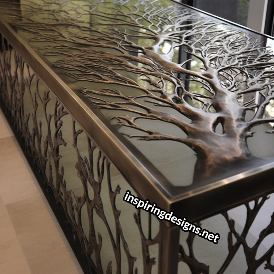 20+ Tree Design Luxury Dining Tables Made From Metal and Glass