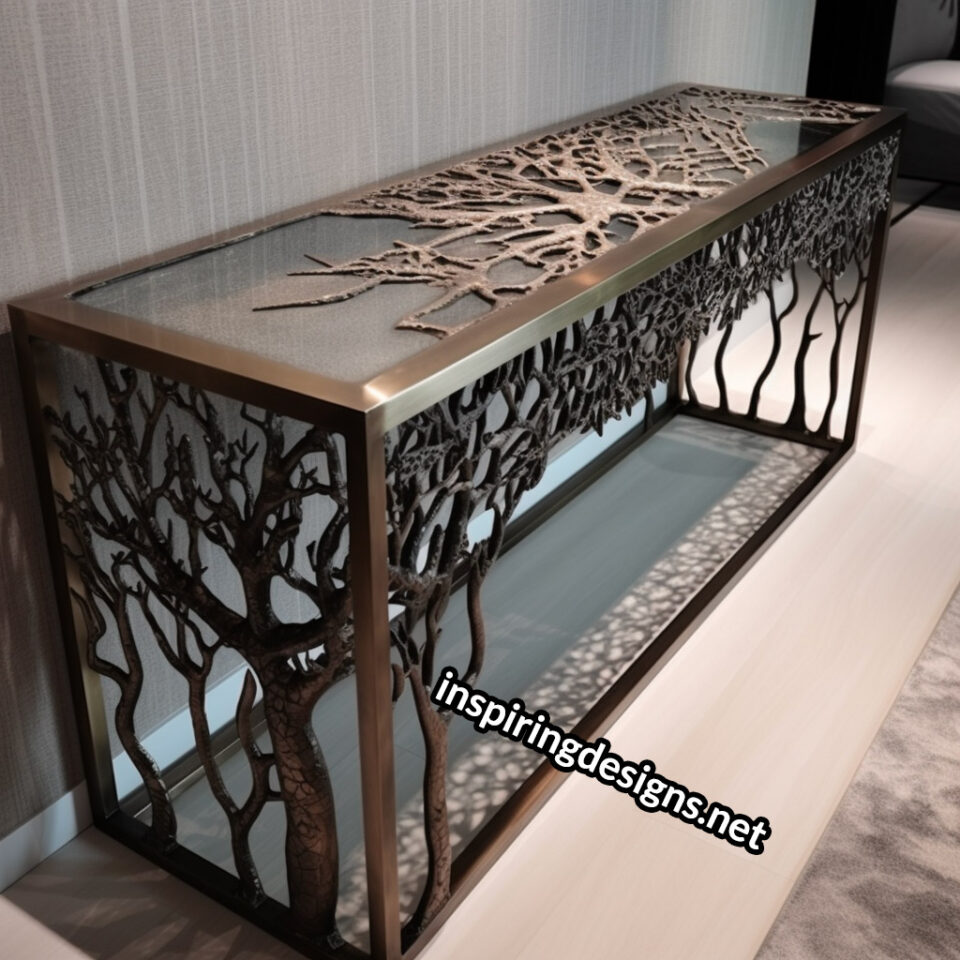 20+ Tree Design Luxury Dining Tables Made From Metal and Glass