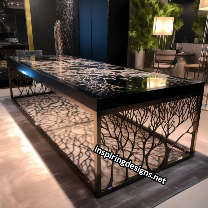 20+ Tree Design Luxury Dining Tables Made From Metal and Glass