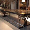 20+ Tree Design Luxury Dining Tables Made From Metal and Glass