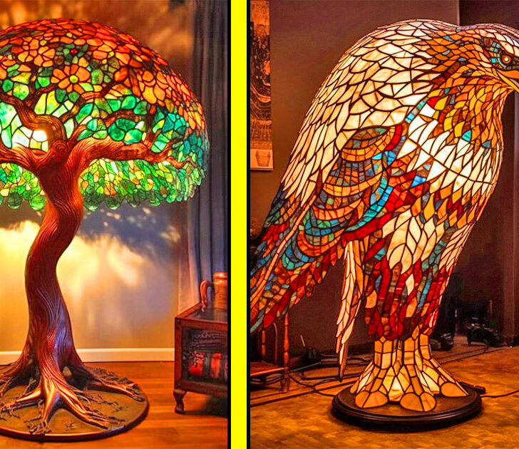 These Oversized Stained Glass Tree Lamps Are An Impressive Decor Piece ...