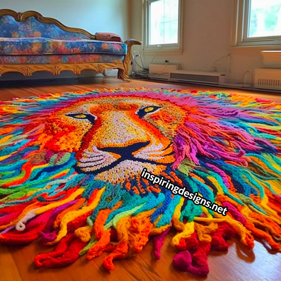 20+ Giant Crochet Animal Rug Designs (Including a Stunning Peacock Rug)