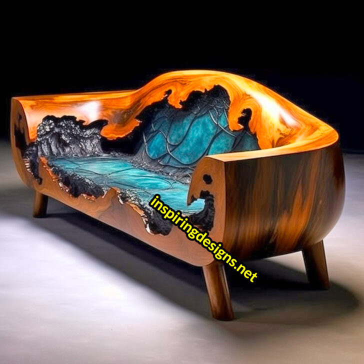 These Wood and Epoxy Sofas Are Handcrafted Treasures for the Modern Home