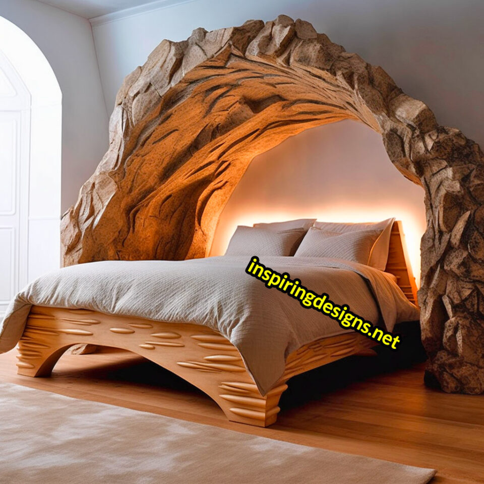 These Cave Bed Frames Let You Sleep in Luxury Stone-Age Style