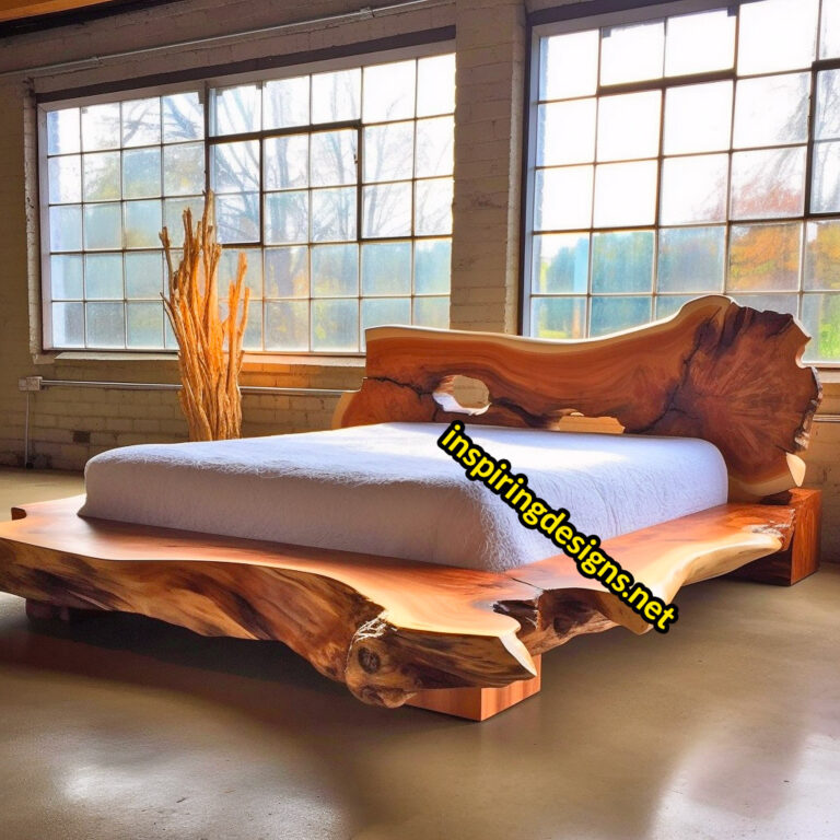 These Live Edge Wood Slab Bed Frames Turn Your Bed into a Stunning ...