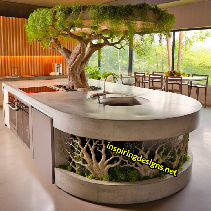 These Kitchen Islands with Trees Growing From Them Will Make You Green ...