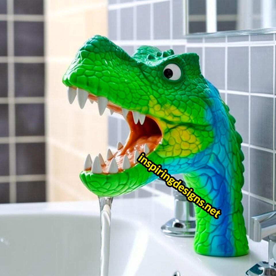 These Dinosaur Faucets Will Boost Hygiene Habits Using Prehistoric Fun