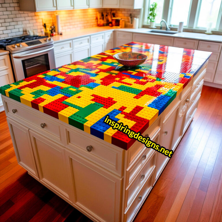 Kitchen Island Countertops Made From LEGOs and Epoxy