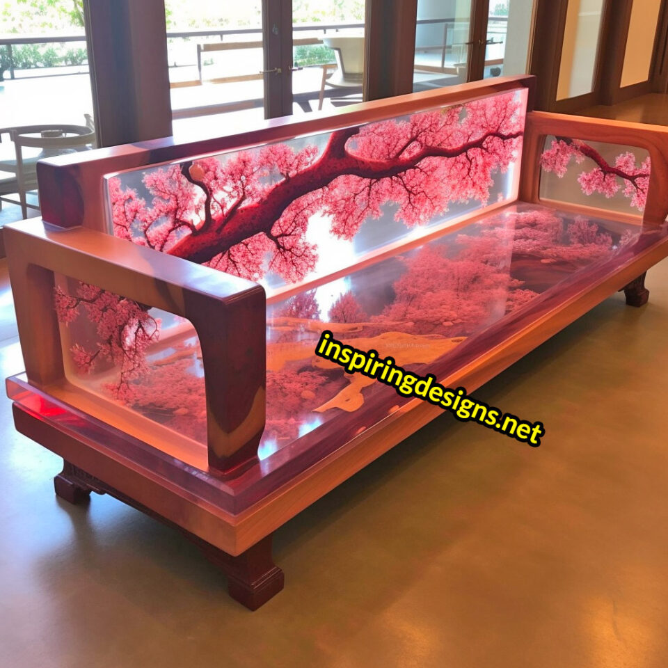 These Cherry Blossom Sofas Made From Wood and Epoxy Are Absolutely ...