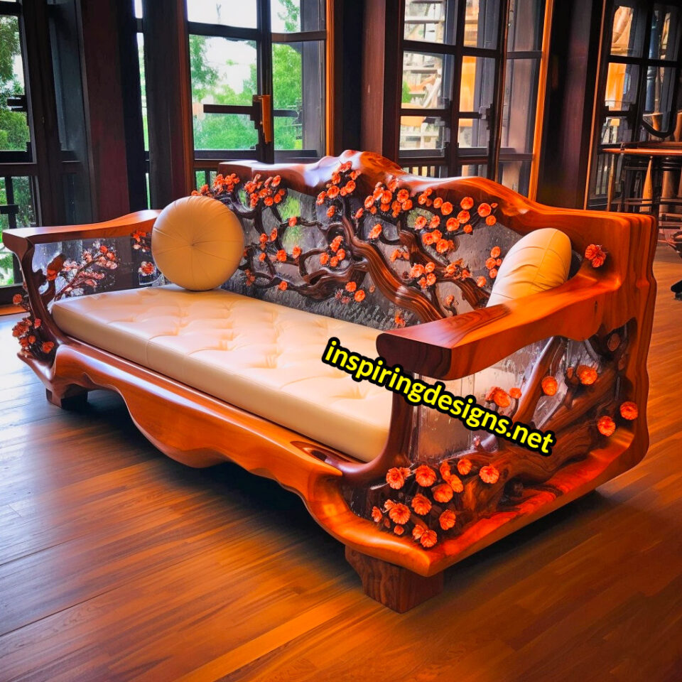 These Cherry Blossom Sofas Made From Wood and Epoxy Are Absolutely Stunning!