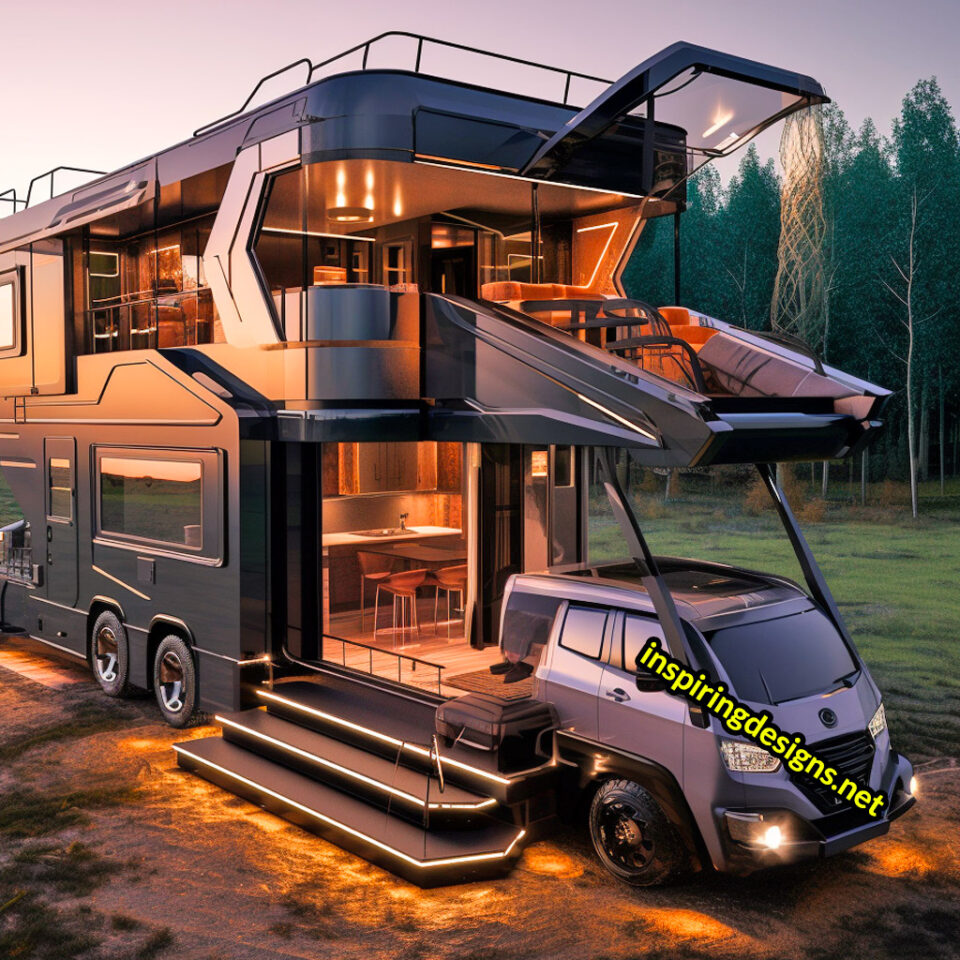 These Giant Open-Concept Campers Have Fold-Down Walls That Offer ...
