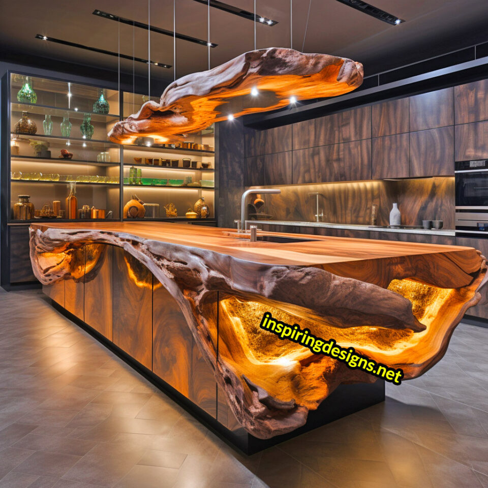 These Stunning Live Edge Wooden Kitchen Designs Are a Symphony of Wood ...