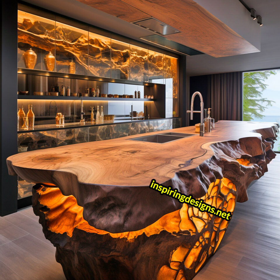 These Stunning Live Edge Wooden Kitchen Designs Are a Symphony of Wood ...