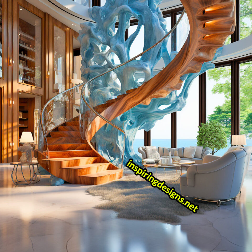 These Stunning Staircases Made From Live Edge Wood and Epoxy Are a Step ...
