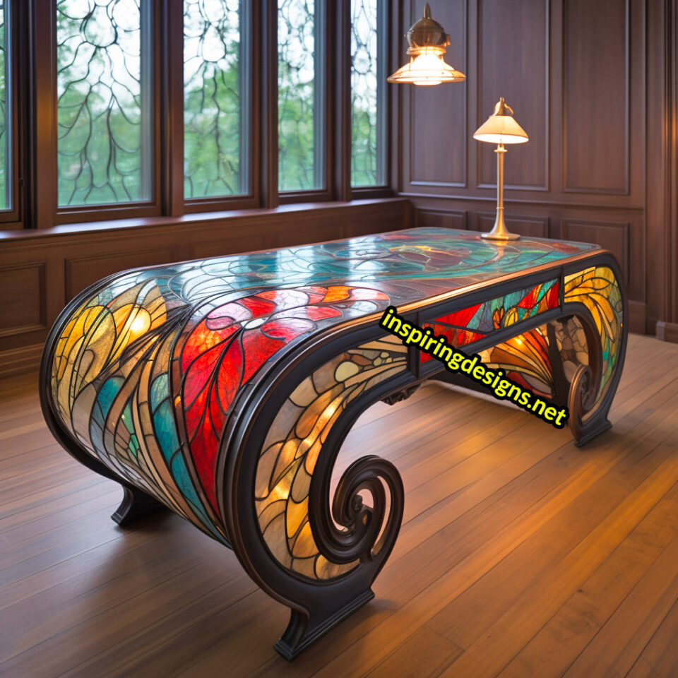 These Stunning Stained Glass Desks Will Illuminate Your Workspace