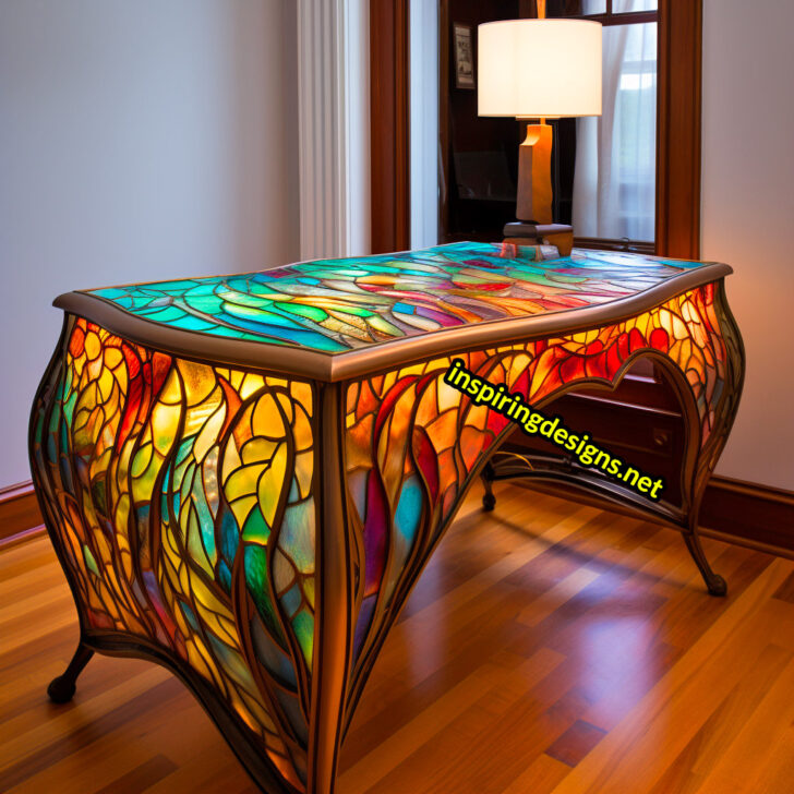 These Stunning Stained Glass Desks Will Illuminate Your Workspace