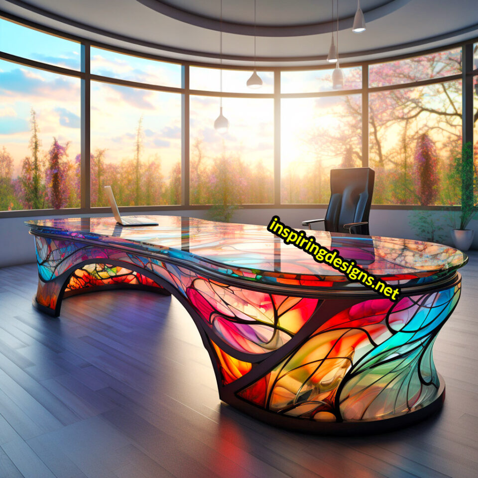 These Stunning Stained Glass Desks Will Illuminate Your Workspace