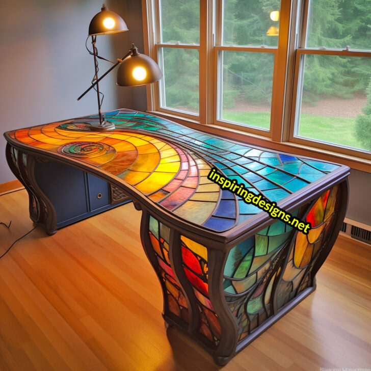 These Stunning Stained Glass Desks Will Illuminate Your Workspace