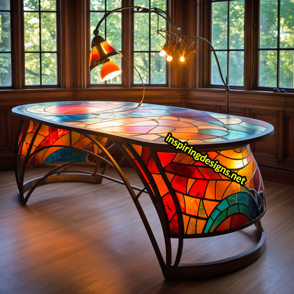 These Stunning Stained Glass Desks Will Illuminate Your Workspace