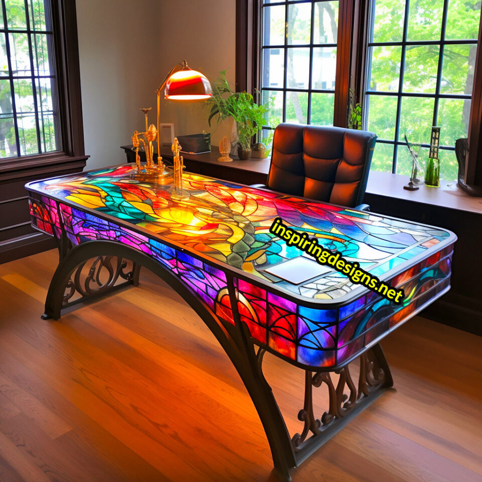 These Stunning Stained Glass Desks Will Illuminate Your Workspace