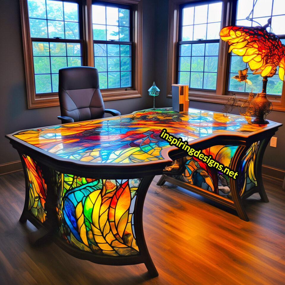 These Stunning Stained Glass Desks Will Illuminate Your Workspace