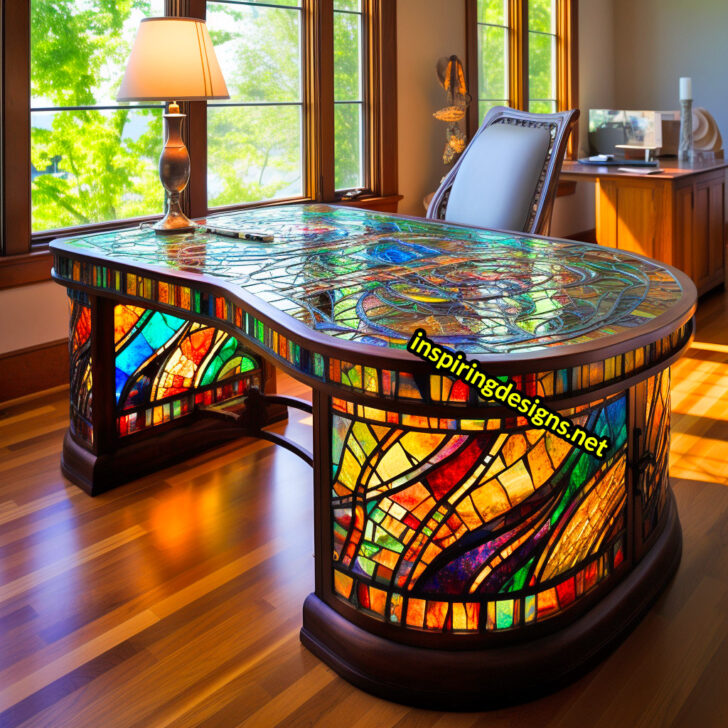These Stunning Stained Glass Desks Will Illuminate Your Workspace