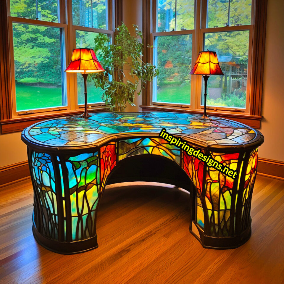 These Stunning Stained Glass Desks Will Illuminate Your Workspace