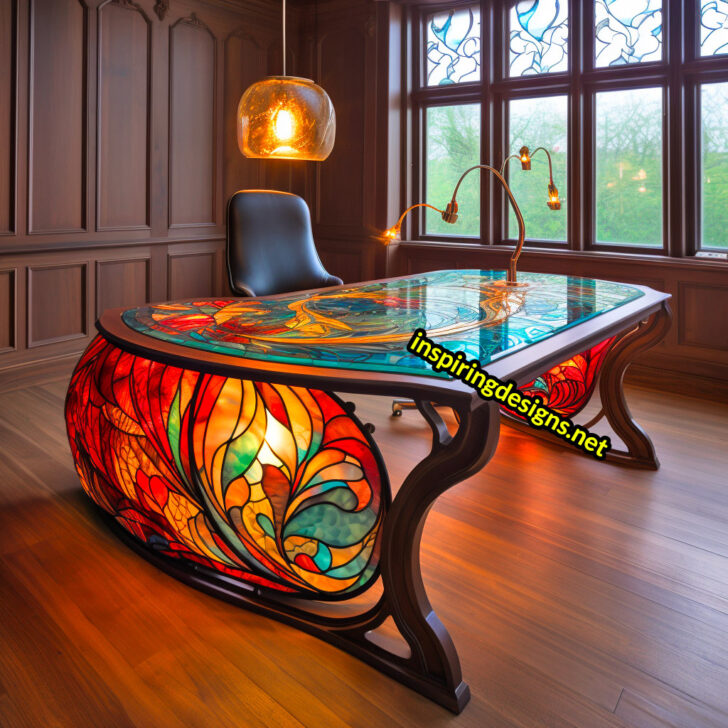 These Stunning Stained Glass Desks Will Illuminate Your Workspace
