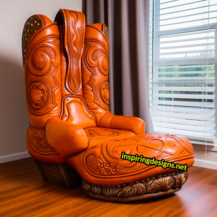 These Giant Cowboy Boot Shaped Chairs Are the Ultimate Yeehaw in Home Decor