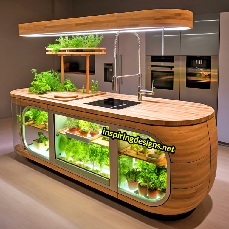 These Kitchen Islands Have Built-in Composters and Hydroponics Gardens