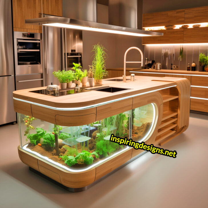These Kitchen Islands Have Built-in Composters and Hydroponics Gardens