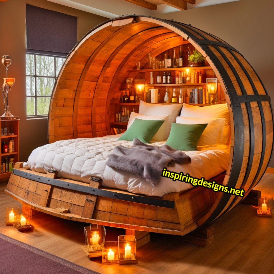 These Giant Wine Barrel Beds Will Have You Dreaming in Red and White