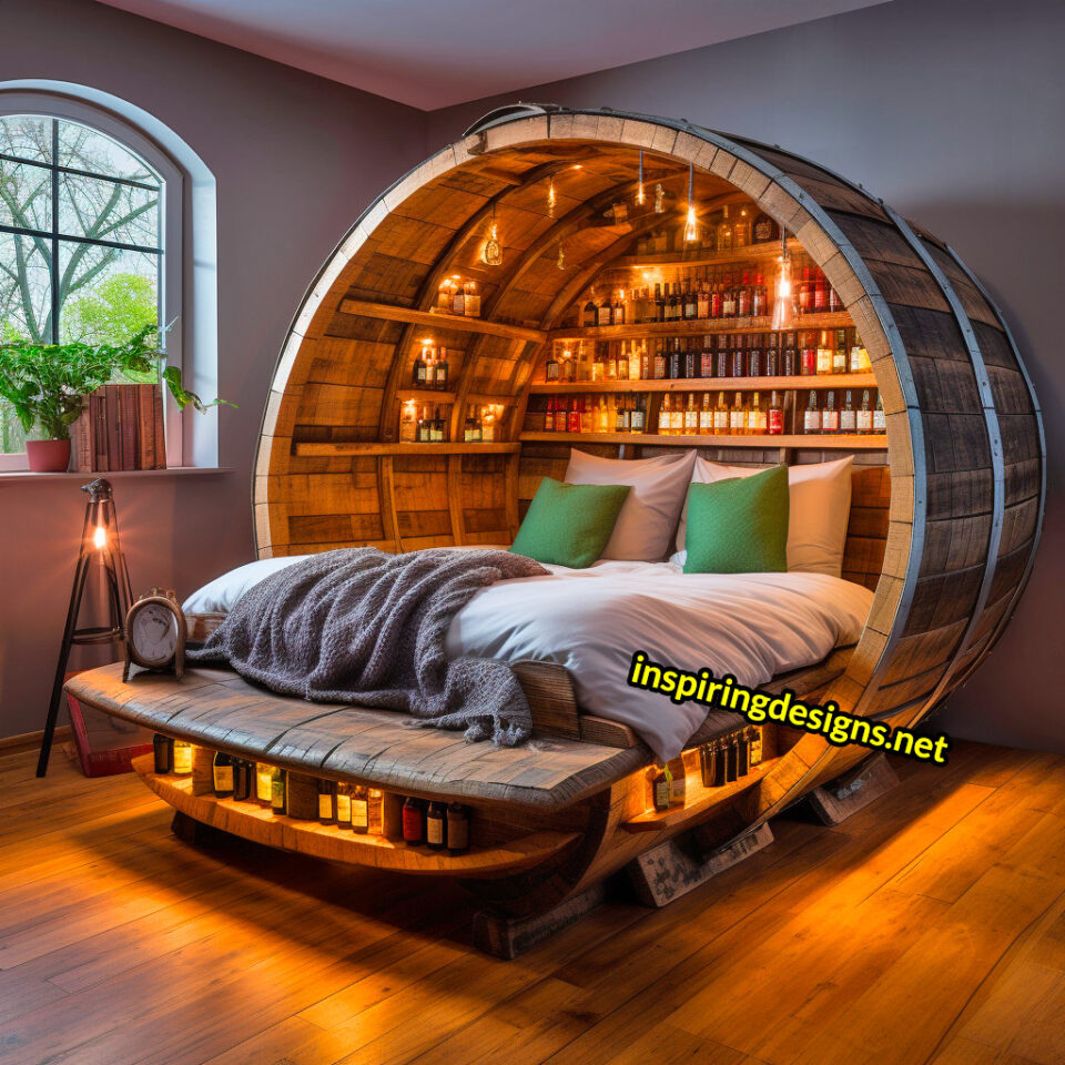 These Giant Wine Barrel Beds Will Have You Dreaming in Red and White